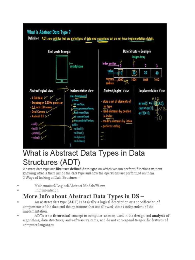 What Is Abstract Data Types in Data Structures (ADT) | PDF