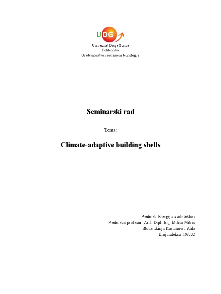Climate Adaptive Building Shells | Download Free PDF | Sustainable ...