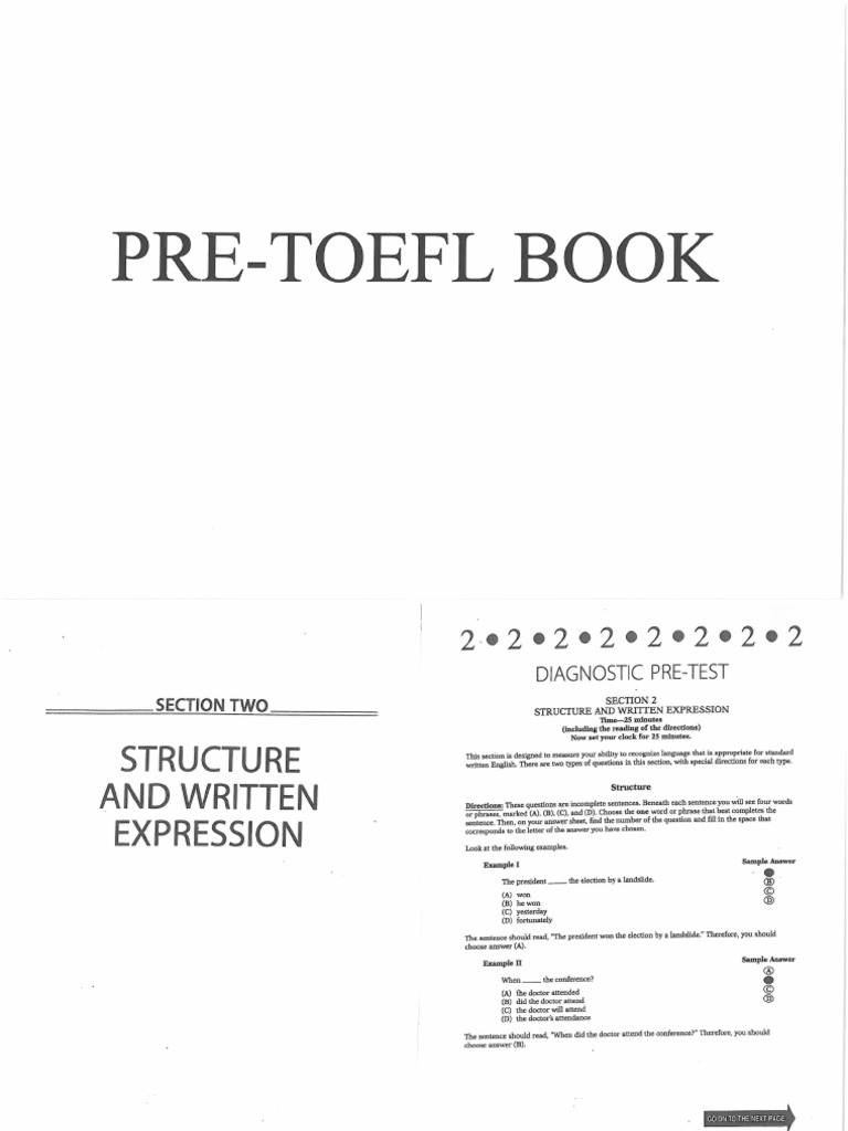 Pre TOEFL Book | PDF