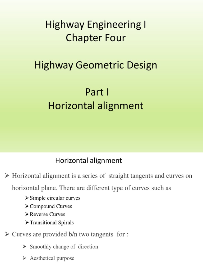 Chapter 4 Highway Geometric Design Part I | PDF | Angle | Geometry