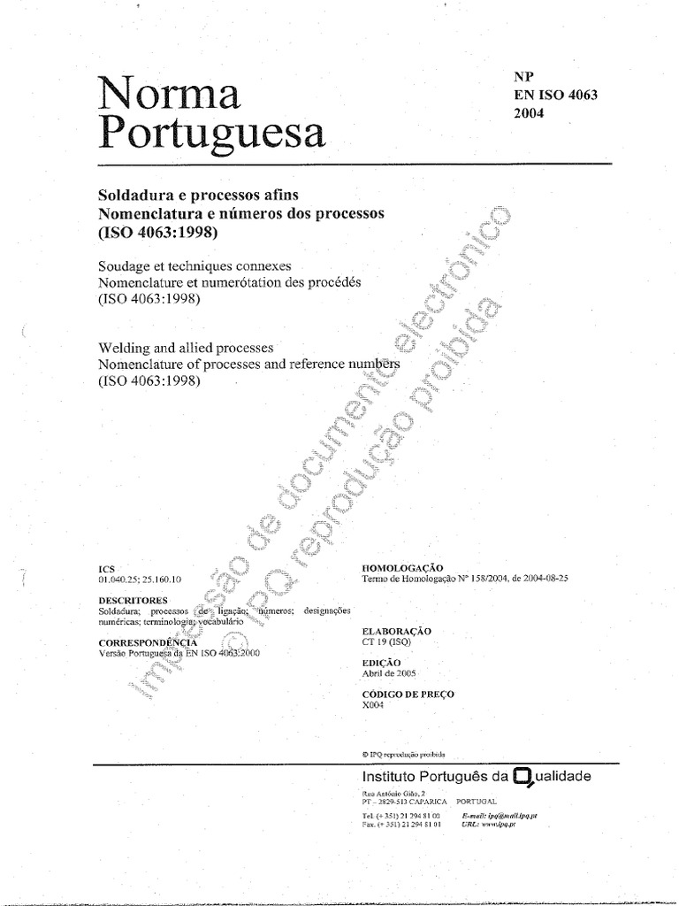 NP en Iso 4063 2003 | PDF
