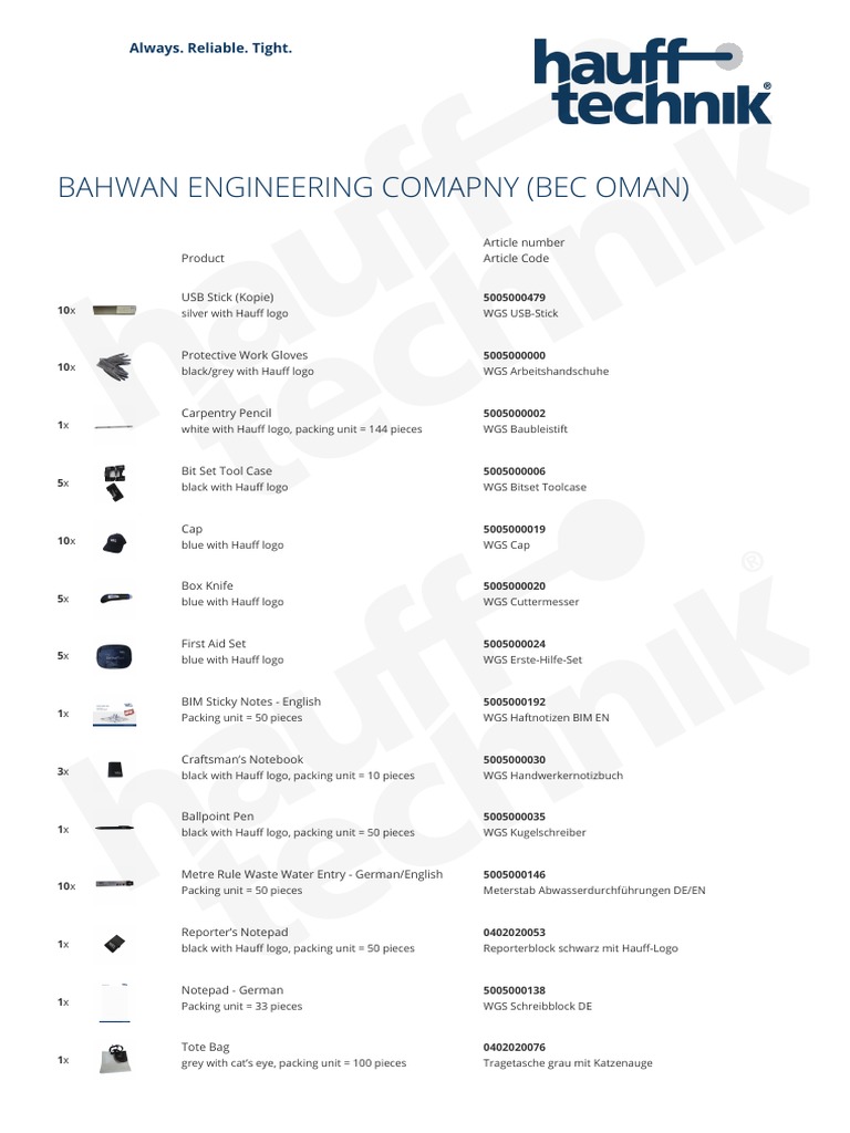 Bahwan Engineering Comapny (Bec Oman) : Always. Reliable. Tight | PDF ...