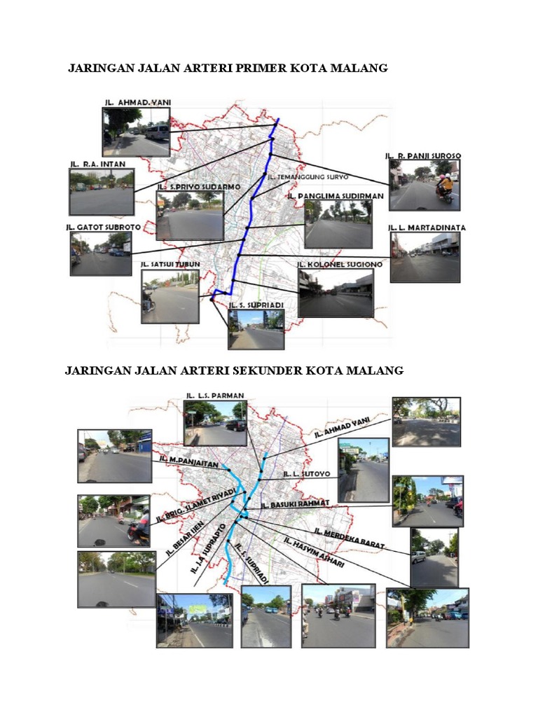 Jaringan Jalan Arteri Primer Kota Malang | PDF