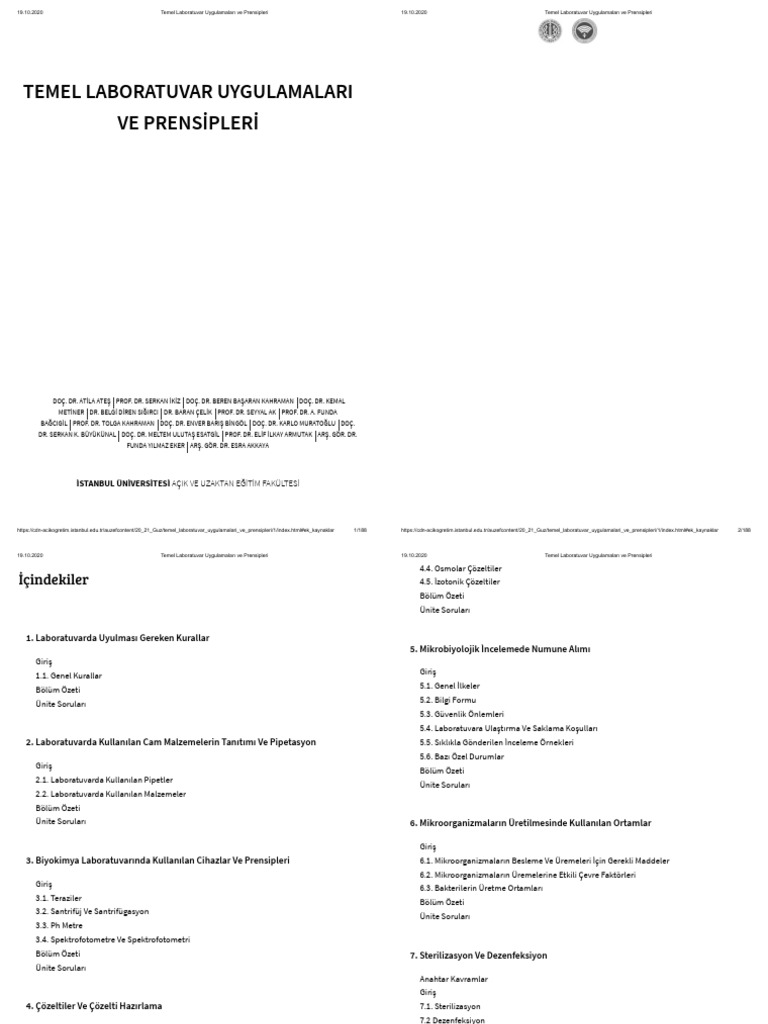 Temel Laboratuvar Uygulamaları Ve Prensipleri | PDF