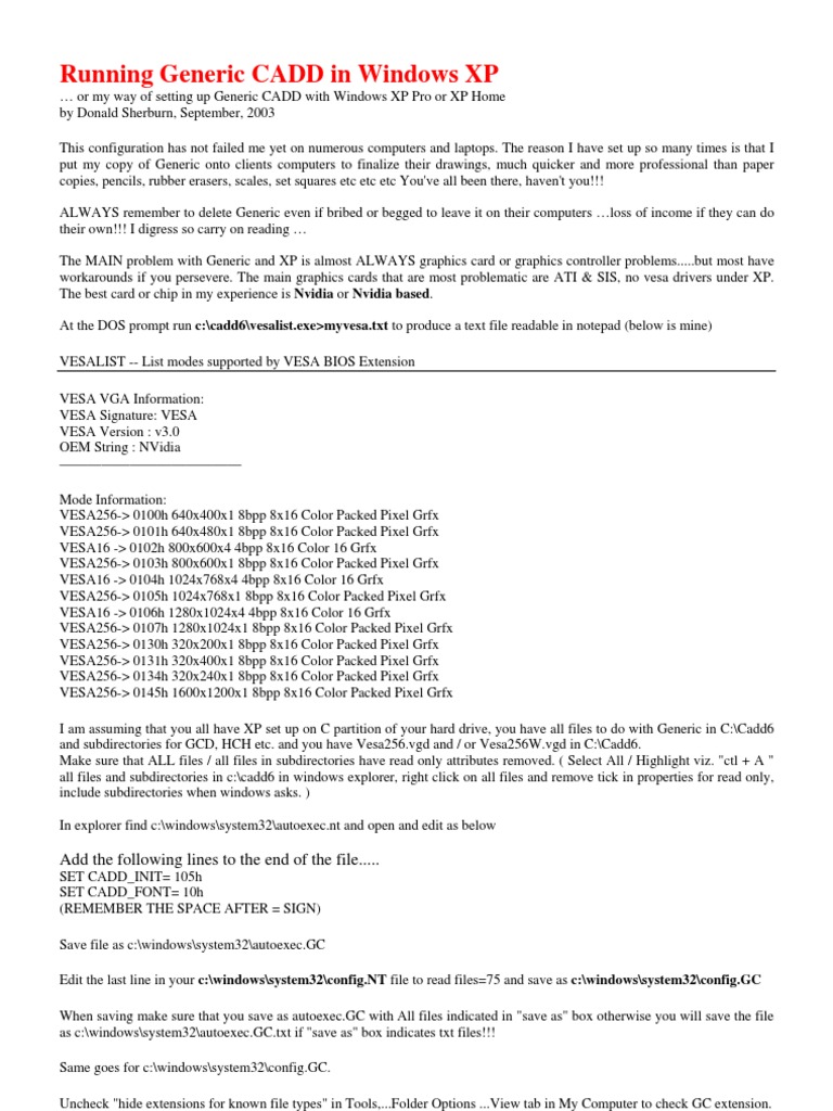 Running Generic CADD in Windows XP | PDF | Computer File | Microsoft ...