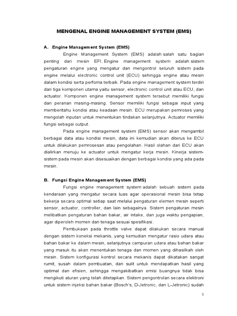 Makalah Mengenal Engine Management System | PDF