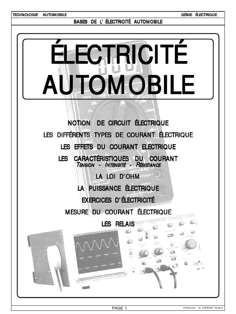 Bases de L'électricité - Automobile | PDF | Électricité | Courant ...