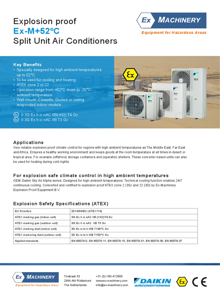 Ex-M+52ºC: Explosion Proof Split Unit Air Conditioners | PDF | Air ...