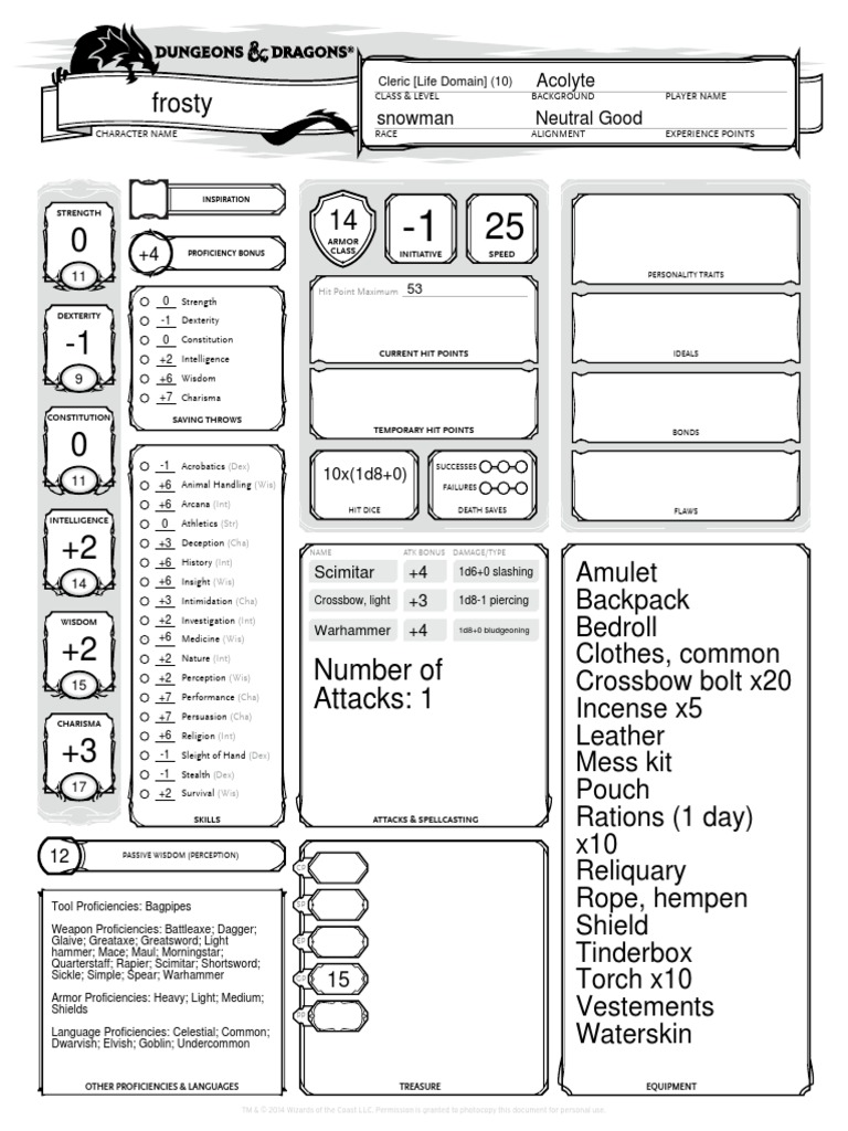 Frosty DND | PDF