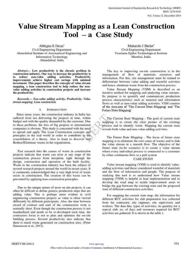 Value Stream Mapping As A Lean Construct | PDF | Economies | Business