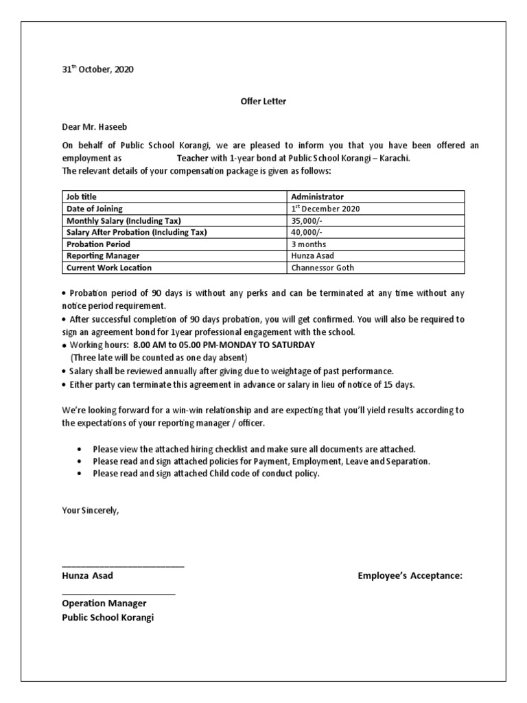 Offer Letter