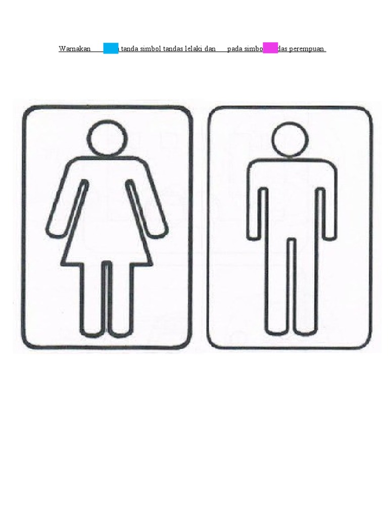 Warnakan Pada Tanda Simbol Tandas Lelaki | PDF | Kajian Bahasa Asing
