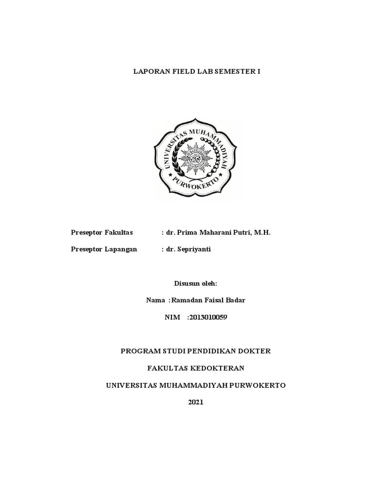 Laporan Field Lab 59 Ramadan Faisal Badar | PDF