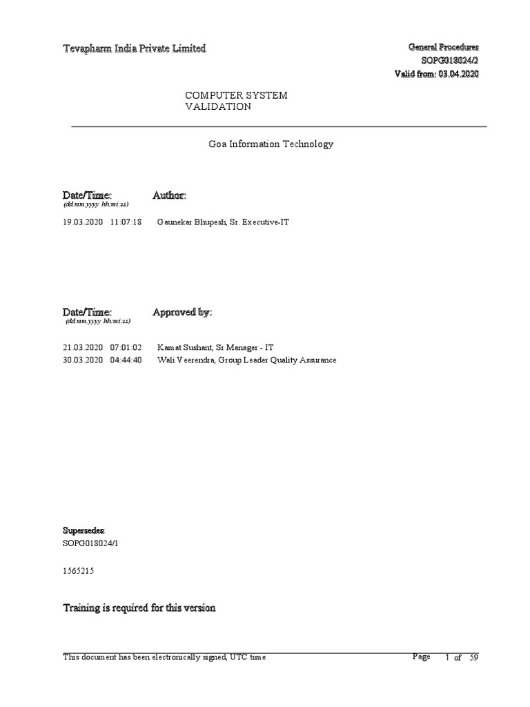 Tevapharm India Private Limited: (DD - Mm.yyyy Hh:mi:ss) | PDF ...