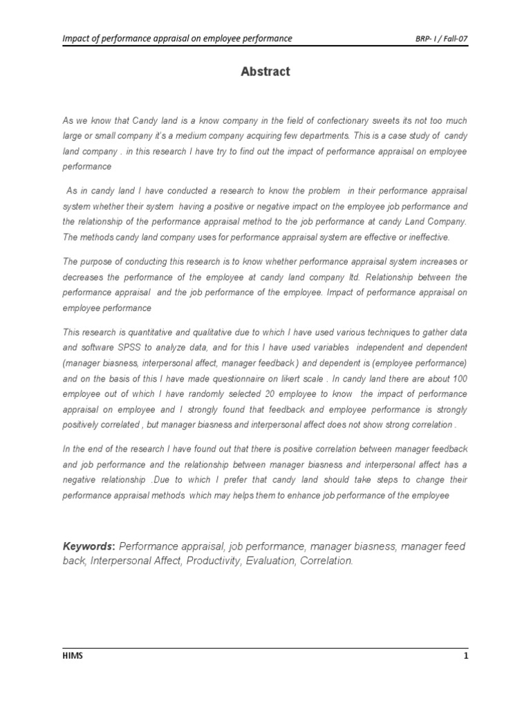 Impactof Performance Appraisal | PDF | Performance Appraisal | Errors And Residuals