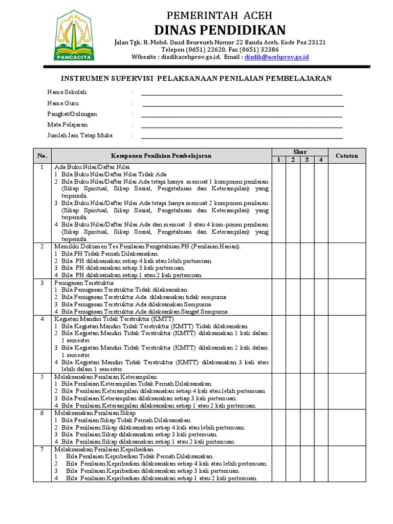 Instrumen PENILAIAN PEMBELAJARAN | PDF