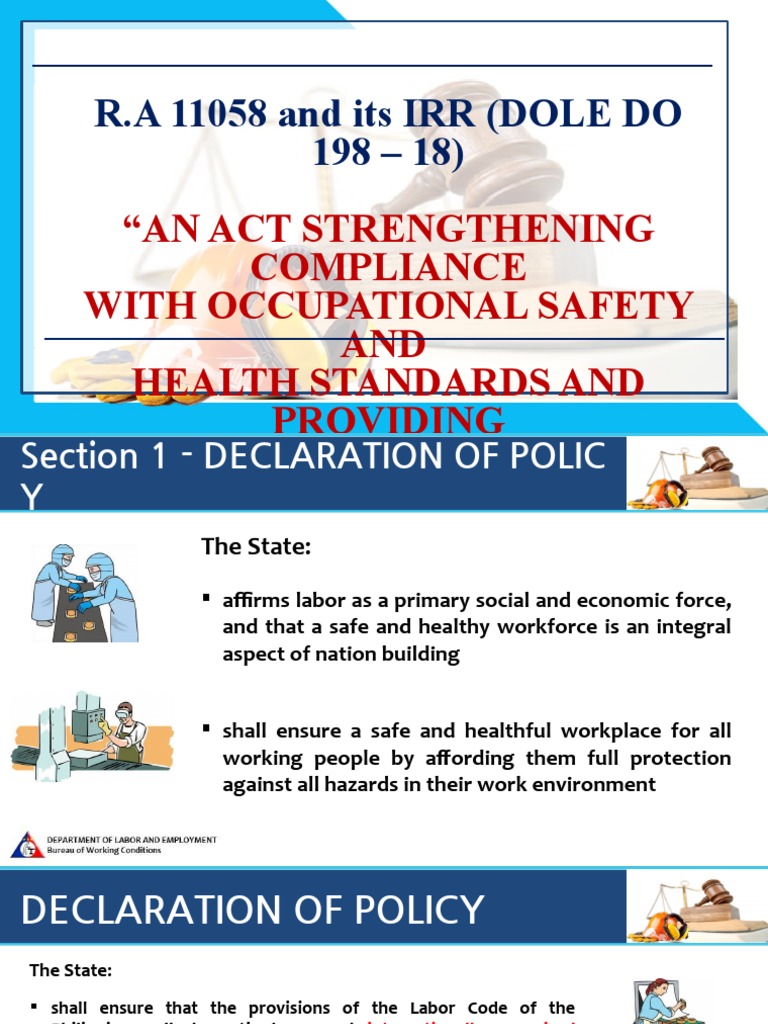 OSH Law RA 11058 - IRR | PDF | Personal Protective Equipment ...