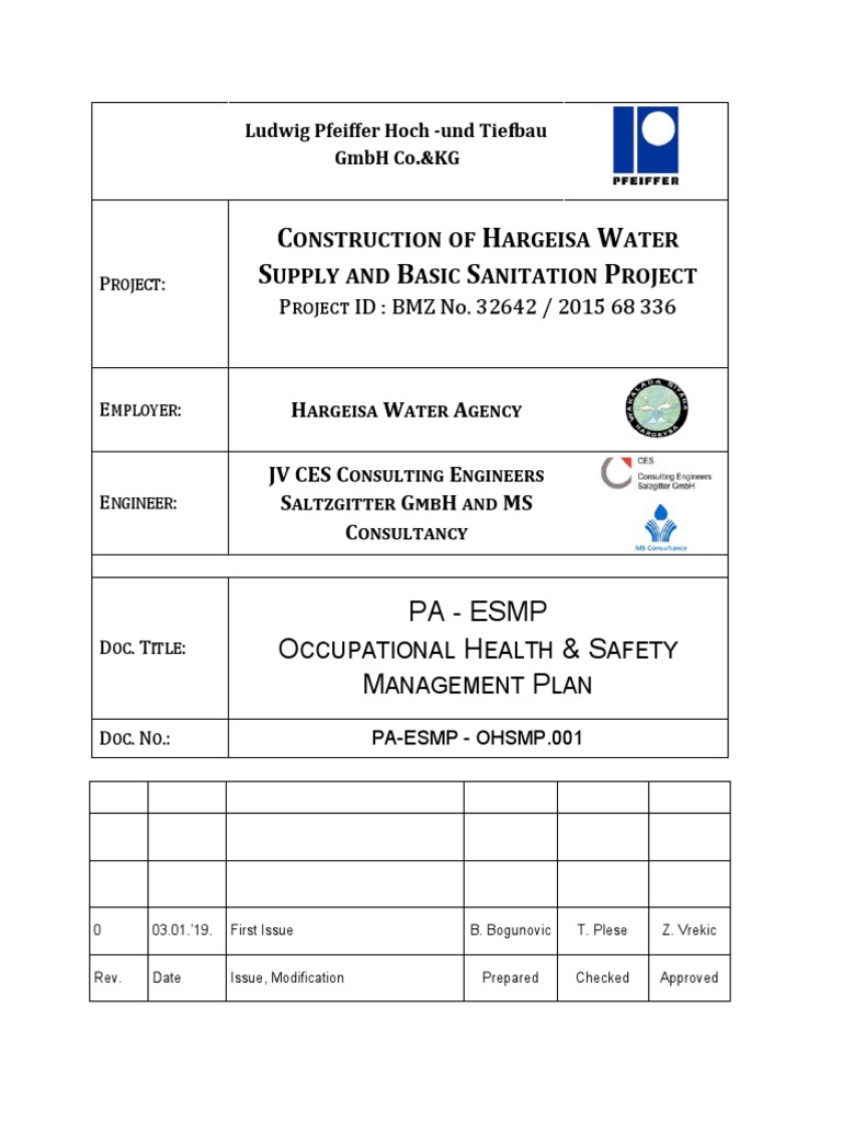 PA ESMP - Occupational Health & Safety Management Plan | PDF ...