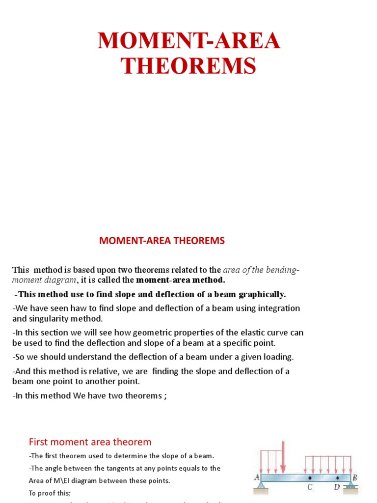 Moment Area Theorems for Beam Deflection | PDF | Beam (Structure) | Tangent