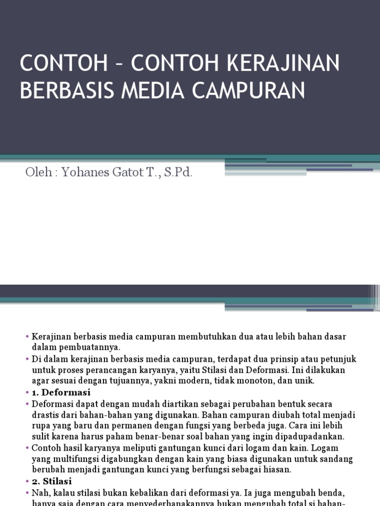 Contoh Kerajinan Media Campuran | PDF