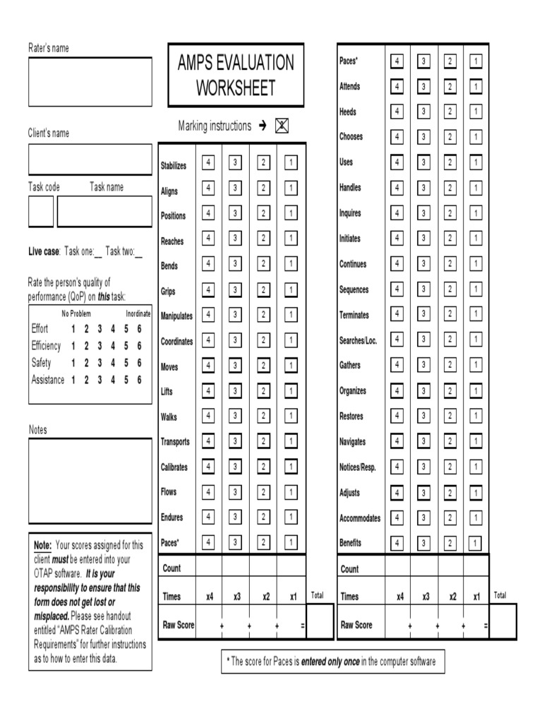 AMPS Evaluation Worksheet Guide | PDF | Computer Science | Computing