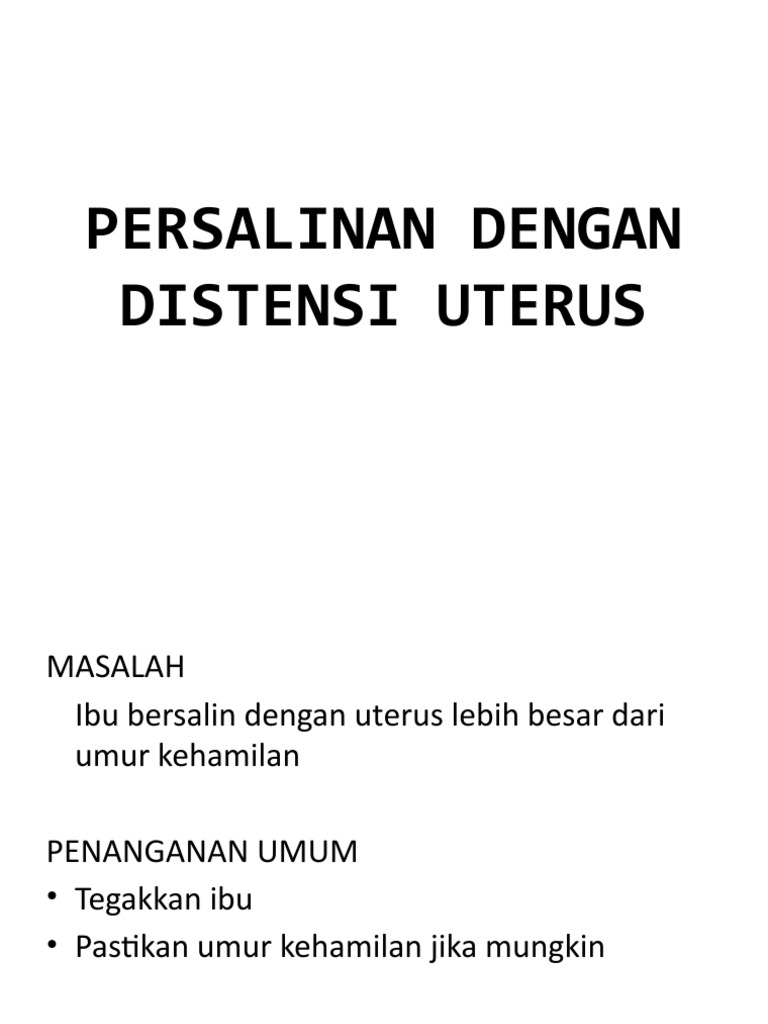 Persalinan Dengan Distensi Uterus | PDF