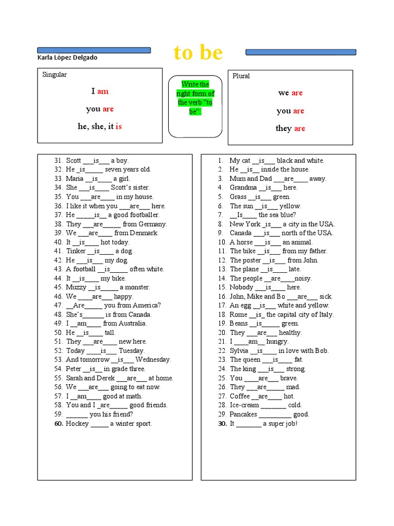 Homework 1 Verb To Be | Download Free PDF | Linguistics | Grammar