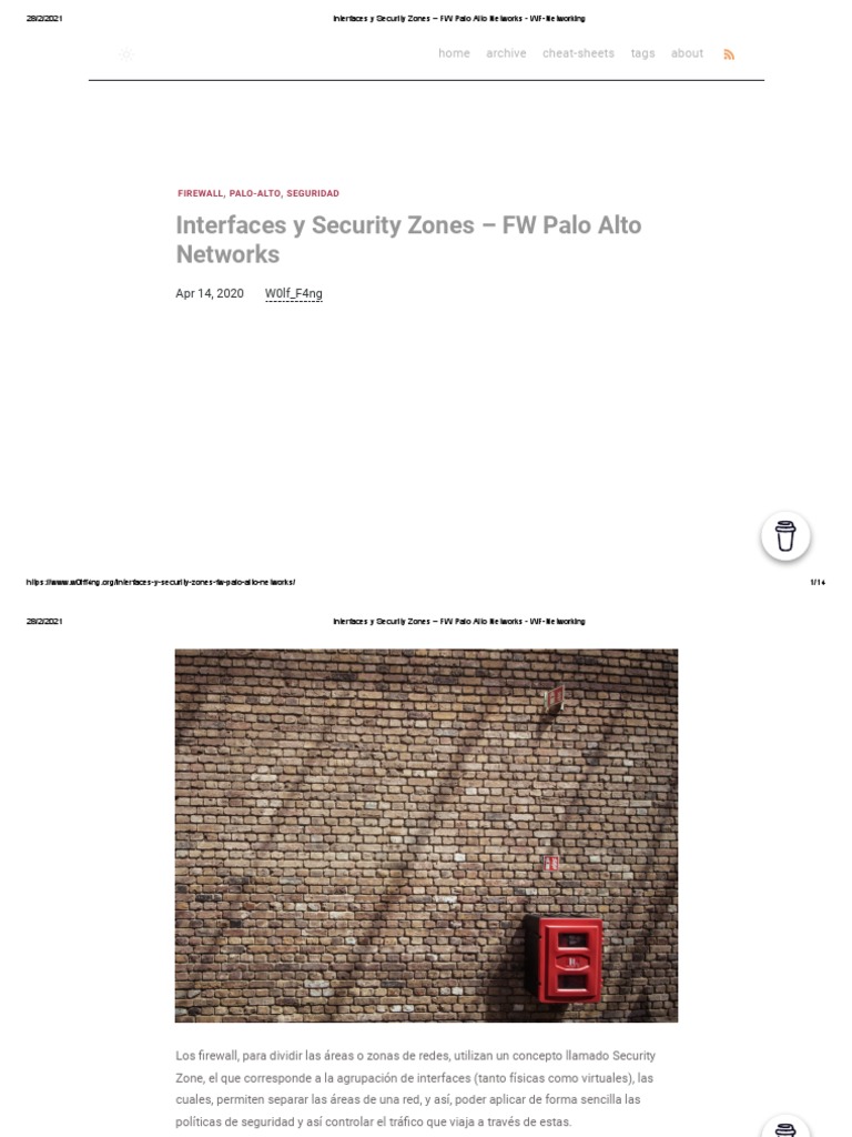 Interfaces y Security Zones - FW Palo Alto Networks - WF-Networking ...