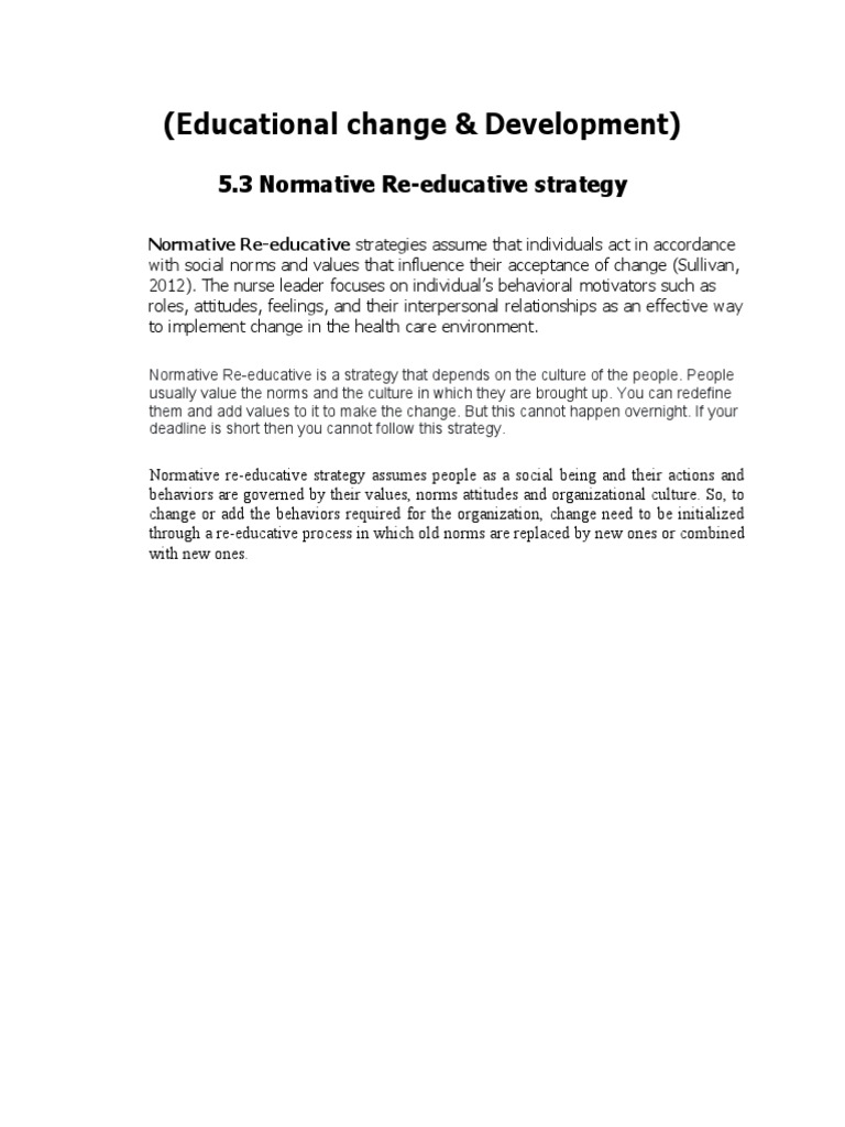 5.3 Normative Re-Educative Strategy | PDF | Career & Growth