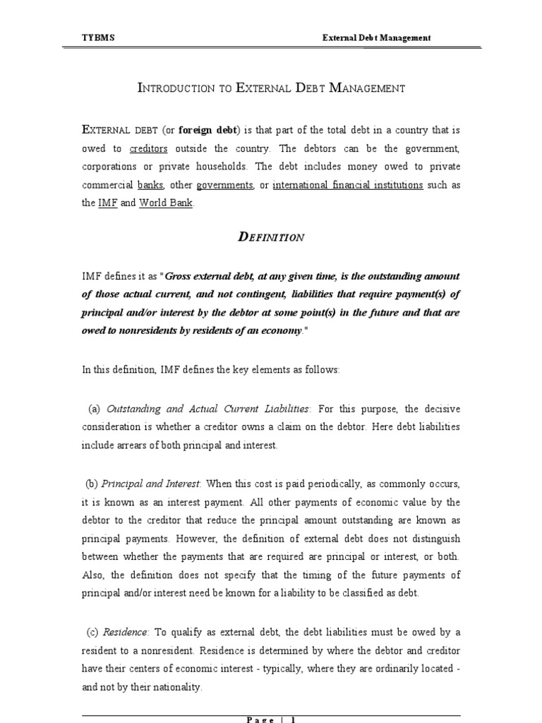 Understanding External Debt Management | PDF | External Debt | Debt