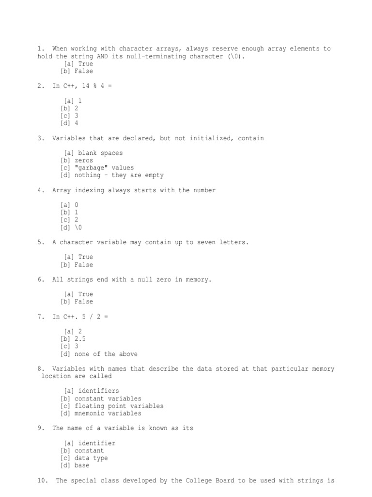 Cplusplus | Download Free PDF | C (Programming Language) | Array Data Structure