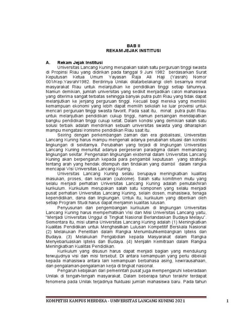 Bab II. Rekam Jejak Institusi (Revisi Pak Adi Rahmat) | PDF | Ilmu Sosial