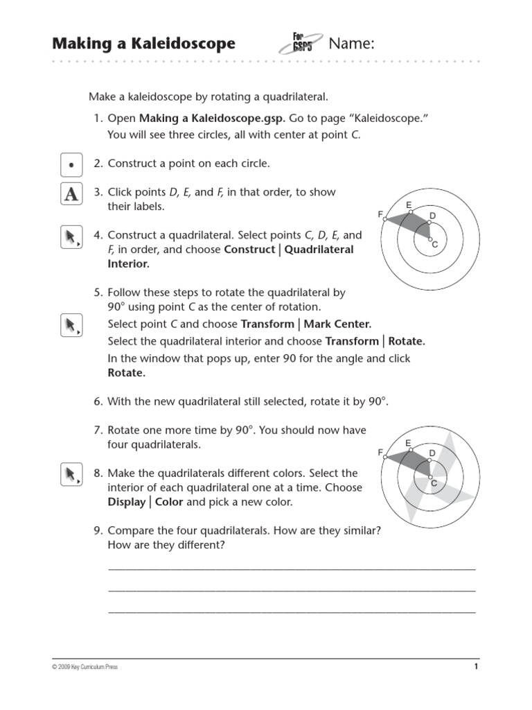 Making A Kaleidoscope Worksheet-5 | Shape | Teaching Mathematics