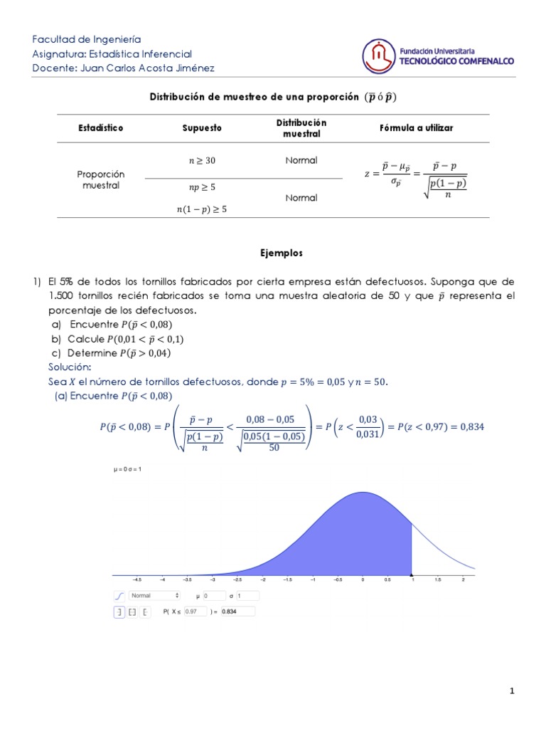 Distribución Muestral de Una Proporción | PDF | Intervalo (Matemáticas ...