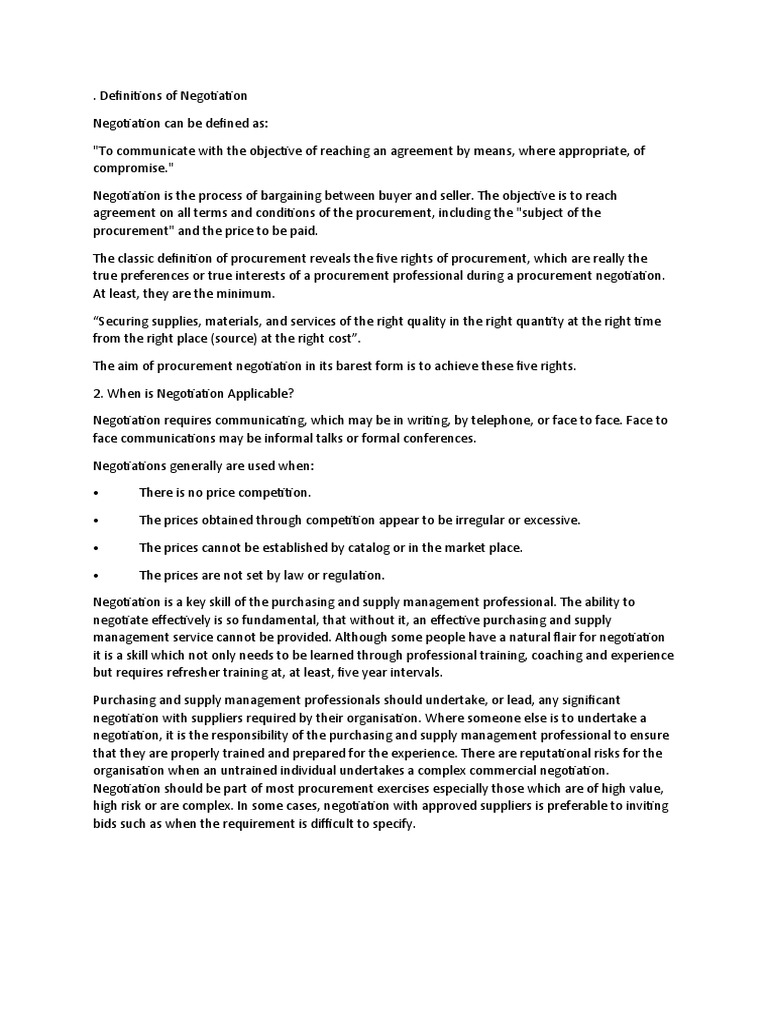 1 | PDF | Procurement | Negotiation