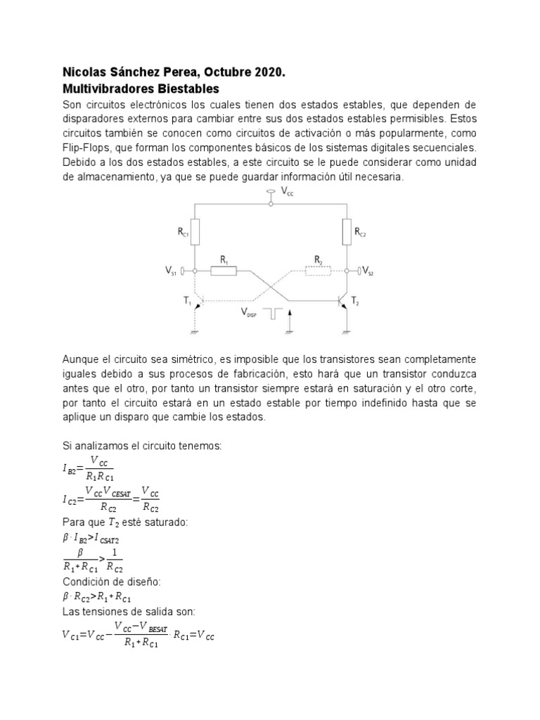 Multivibrador Biestable | PDF | Diodo | Transistor