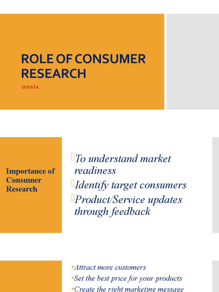 Role of Consumer Research | PDF