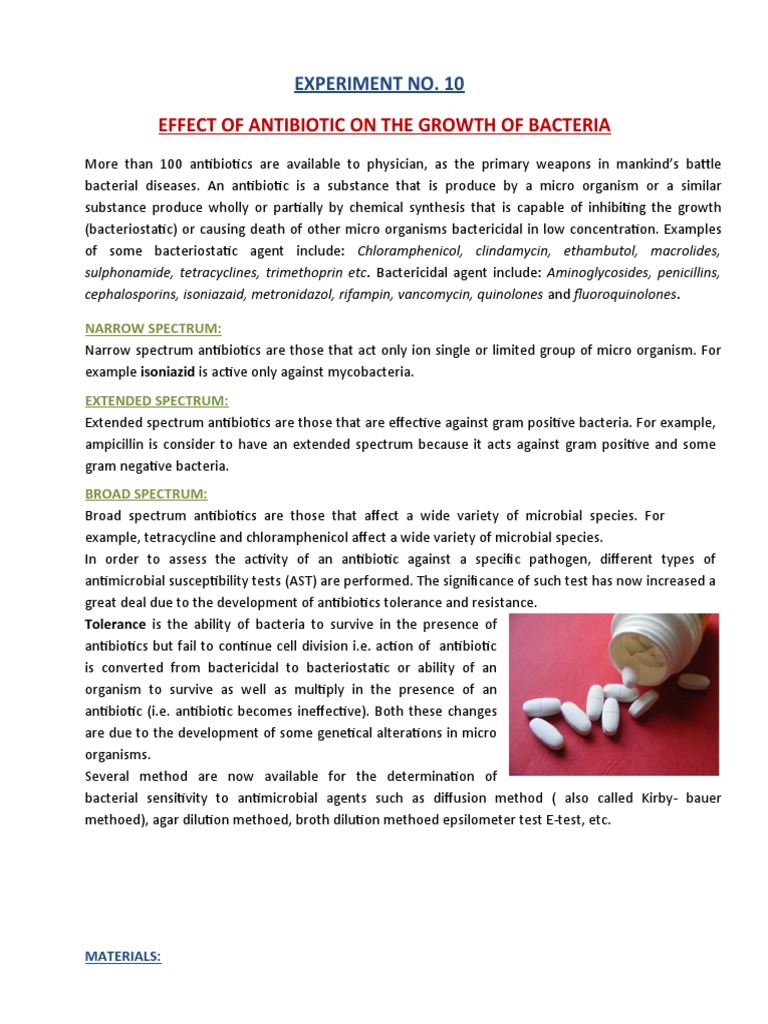 Antibiotic Effects on Bacterial Growth | PDF | Microbiology | Biology