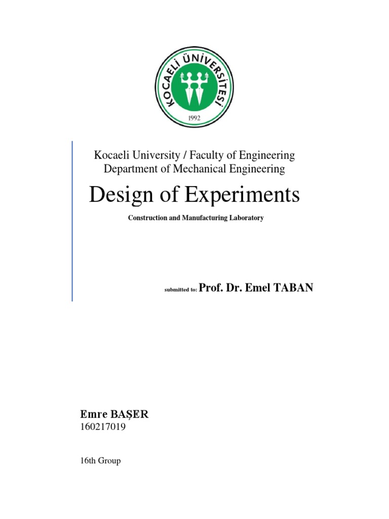 Design of Experiment | PDF | Experiment | Design Of Experiments