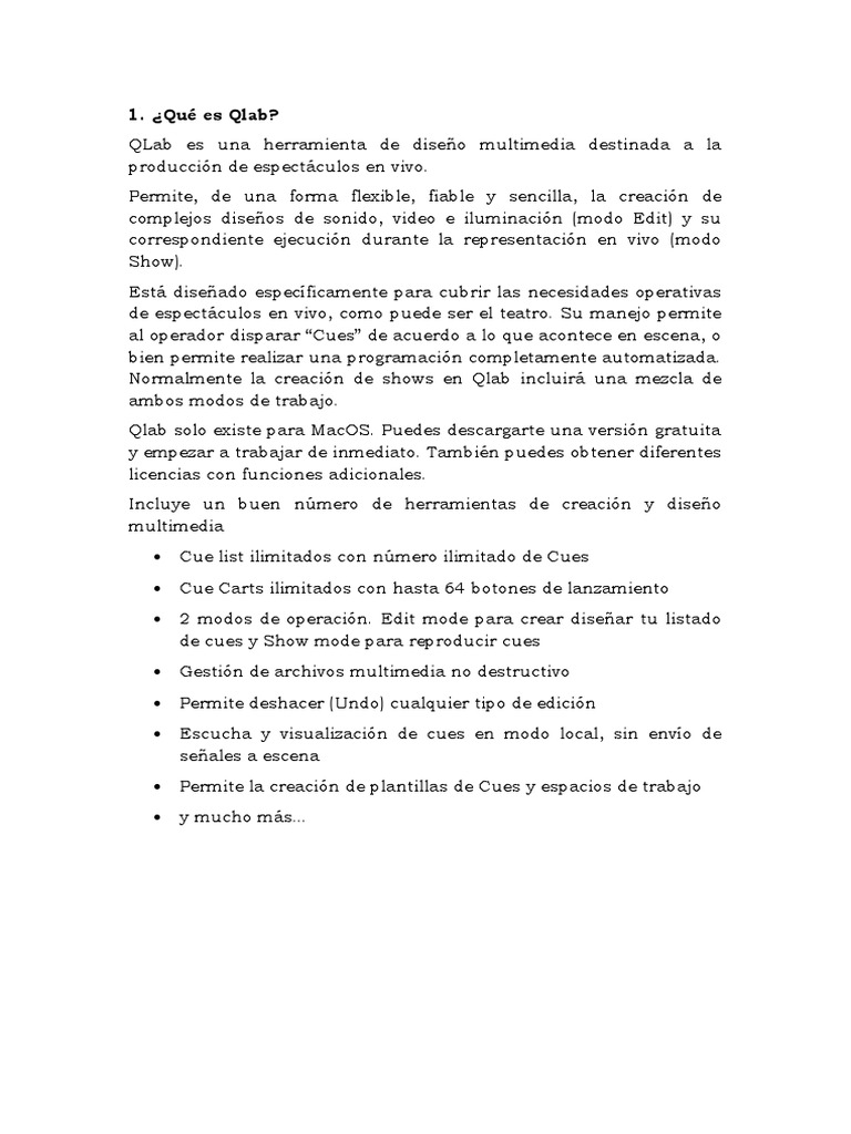 Qlab - Manual Esp | PDF | Multimedia | Software