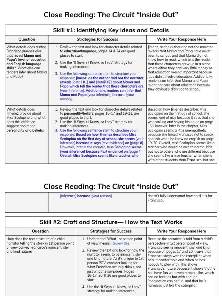 Rezi Malik - Close Reading - The Circuit "Inside Out" | PDF | Narration ...