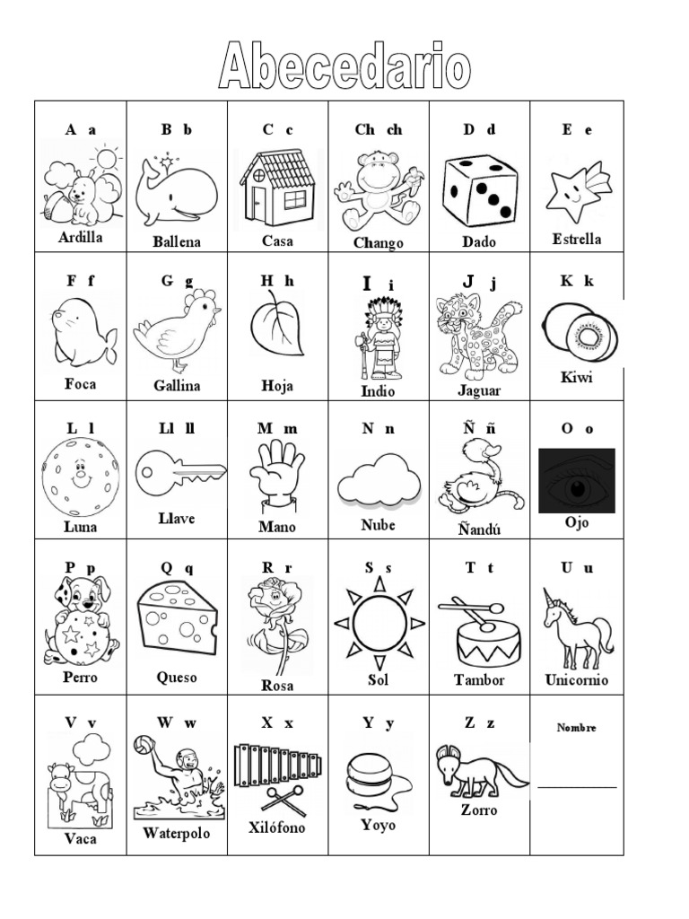Abecedario Ilustrado para Colorear | PDF