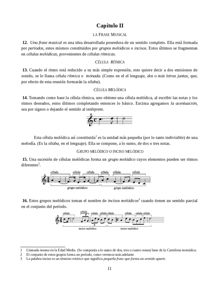 Análisis de la estructura musical: de la célula rítmica a la frase ...