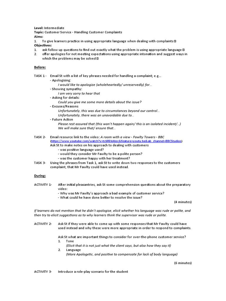 Business English Lesson Plan | PDF | Human Nature | Communication