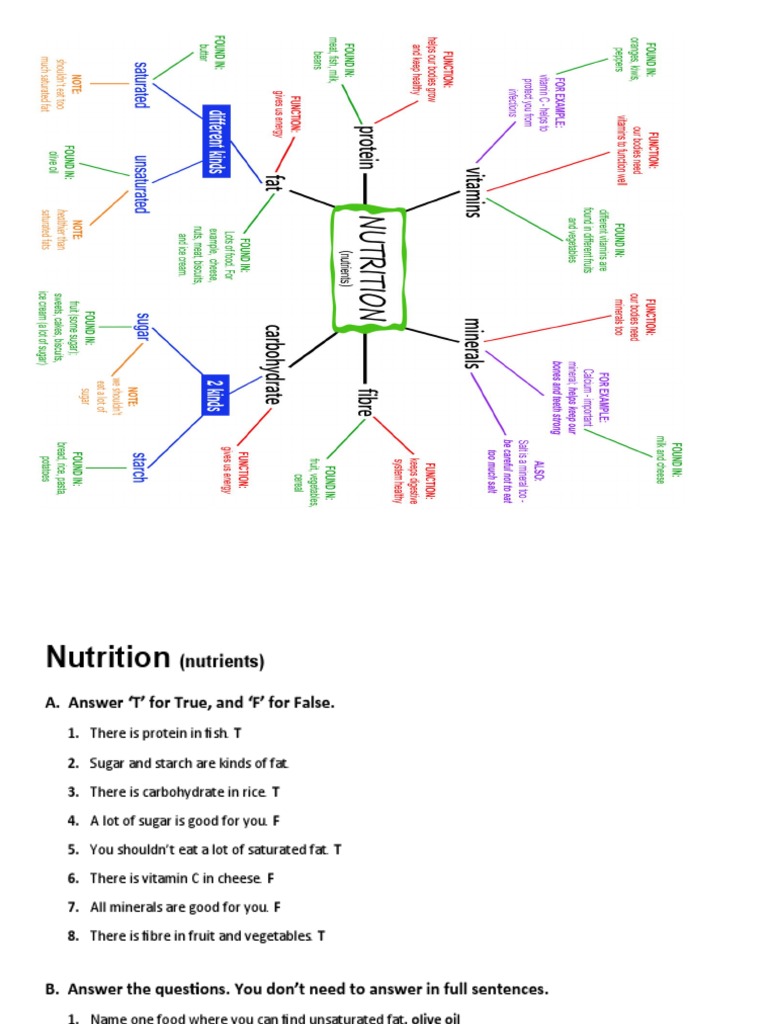 Nutrition Mind Map | PDF | Vegetables | Fat
