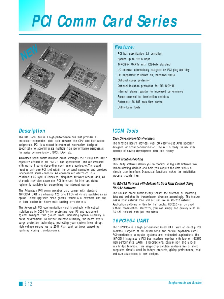 PCI Comm Card Series: Feature | PDF | Computer Networking | Information Age
