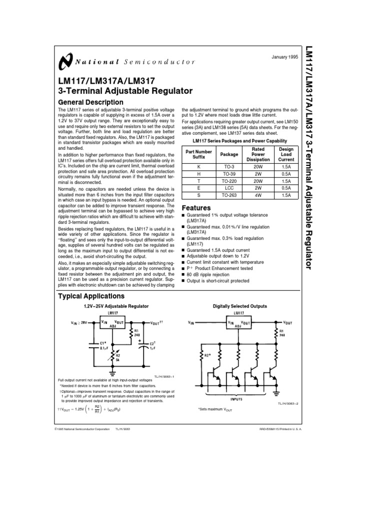 LM117/LM317A/LM317 3-Terminal Adjustable Regulator: General Description ...