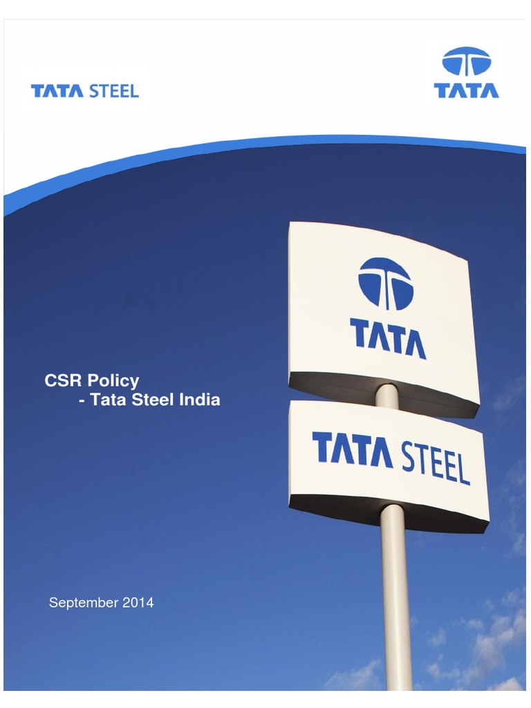 Tata Steel CSR Policy Overview | PDF | Corporate Social Responsibility ...