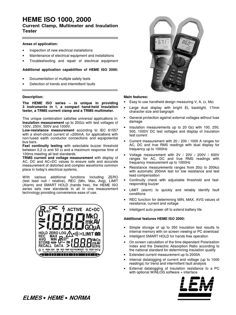 Lem Heme Iso 1000 | PDF | Electromagnetism | Metrology