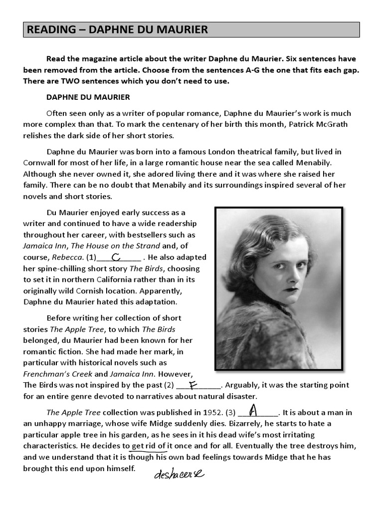 READING Daphne Du Maurier | PDF | Courtship